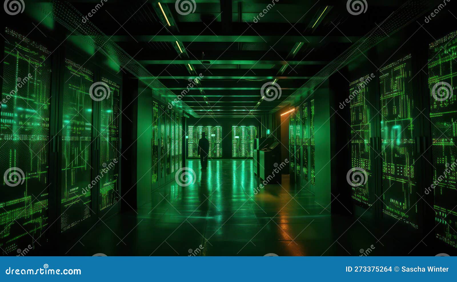 Network and Internet Communication Technology Concept, Data Center ...