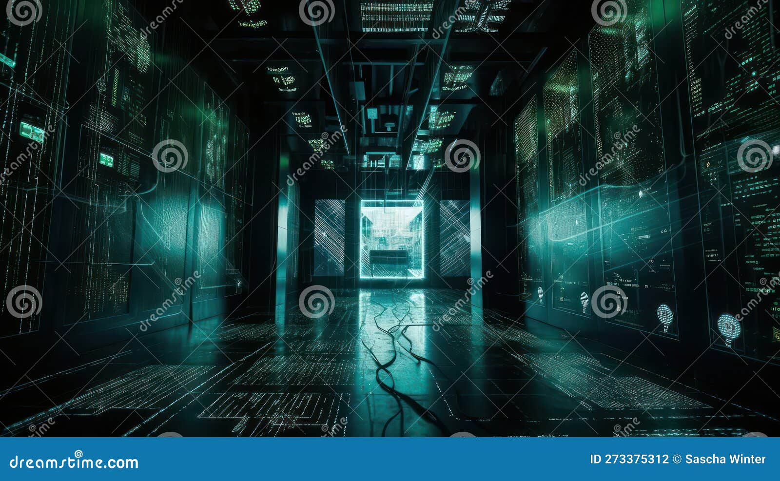 Network and Internet Communication Technology Concept, Data Center ...