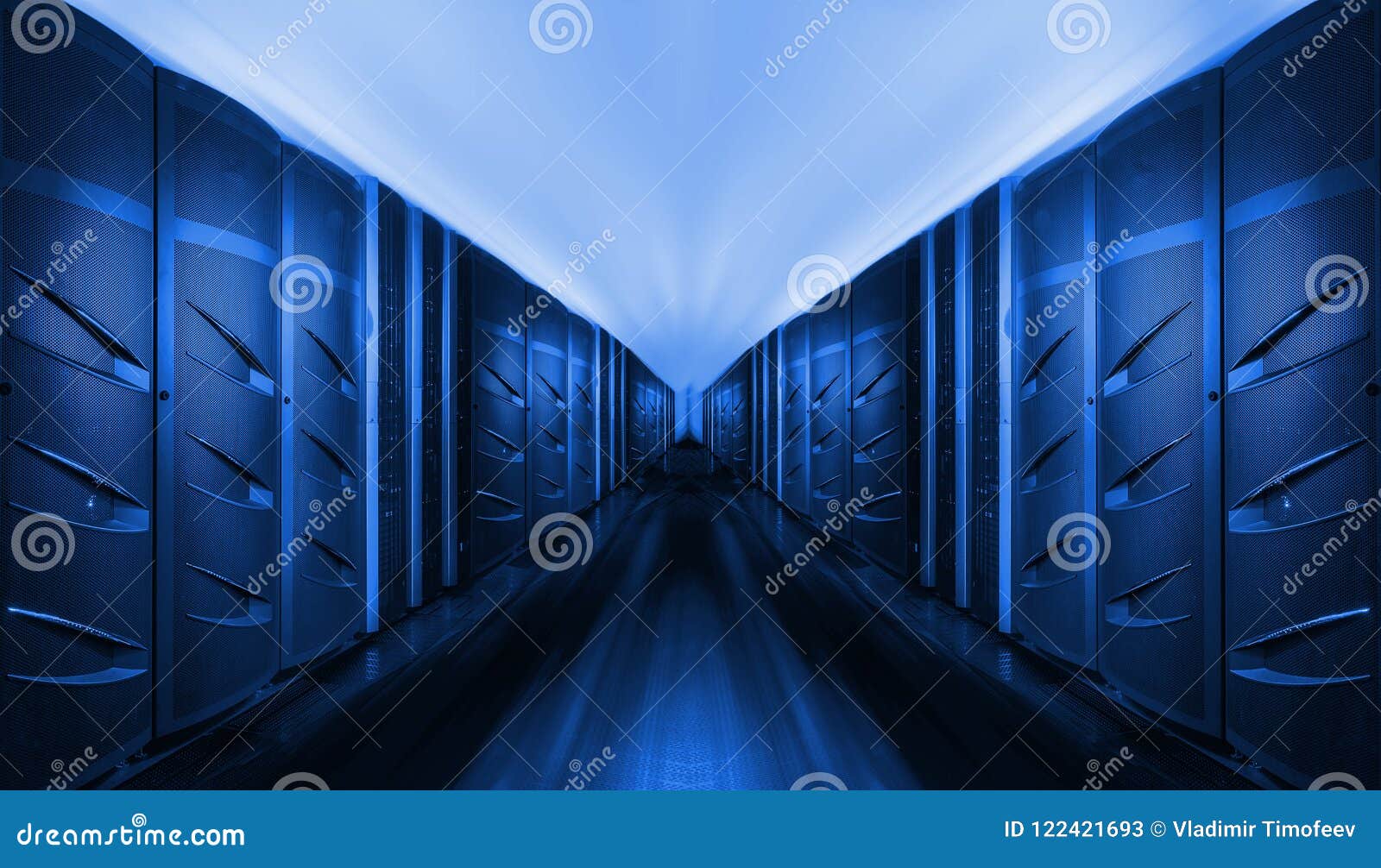 Network and Internet Communication Technology Concept, Data Center ...