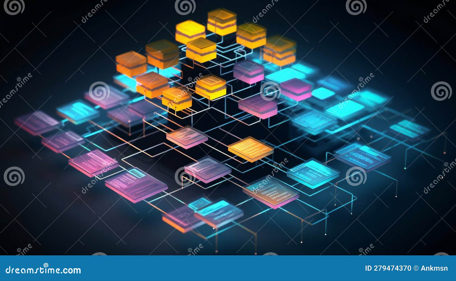 Network and Internet Communication Technology Concept, Data Center ...