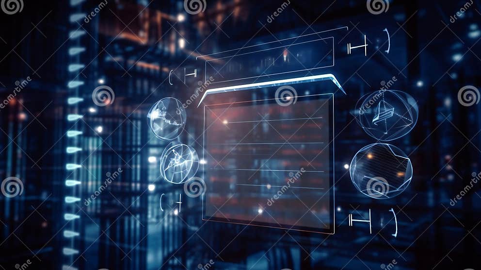 Network and Internet Communication Technology Concept, Data Center ...