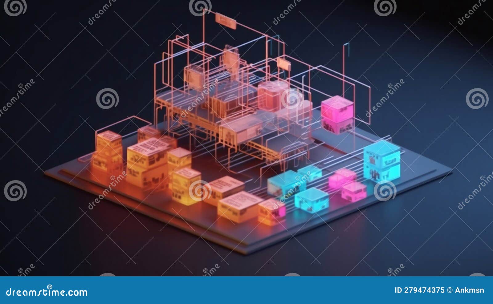 Network and Internet Communication Technology Concept, Data Center ...