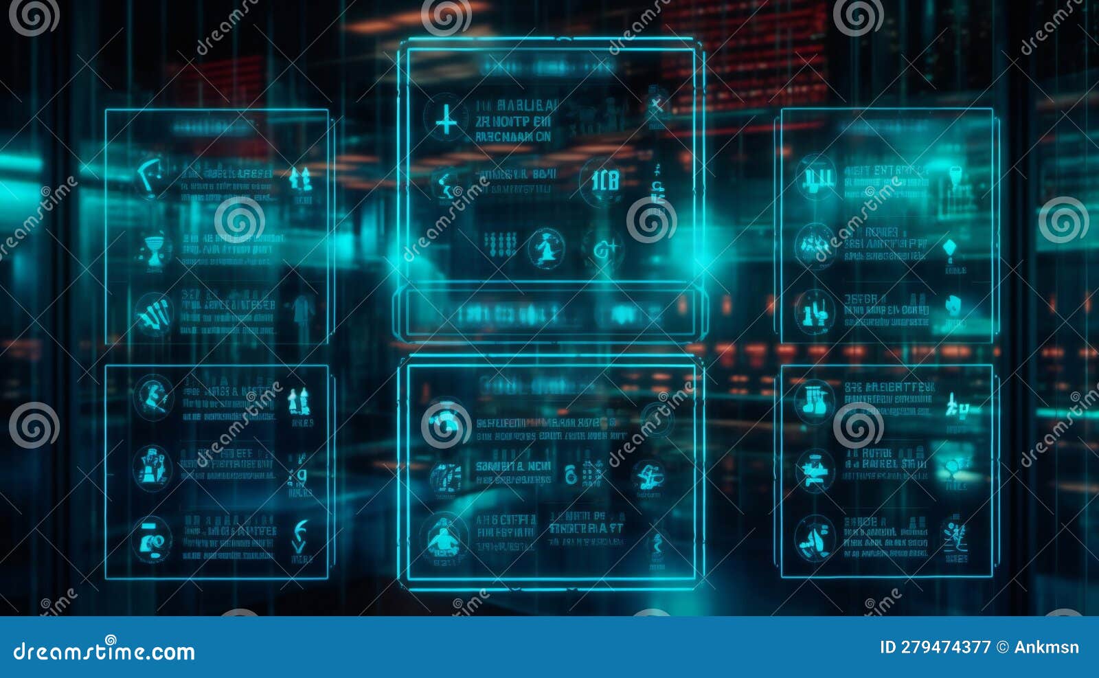 Network and Internet Communication Technology Concept, Data Center ...