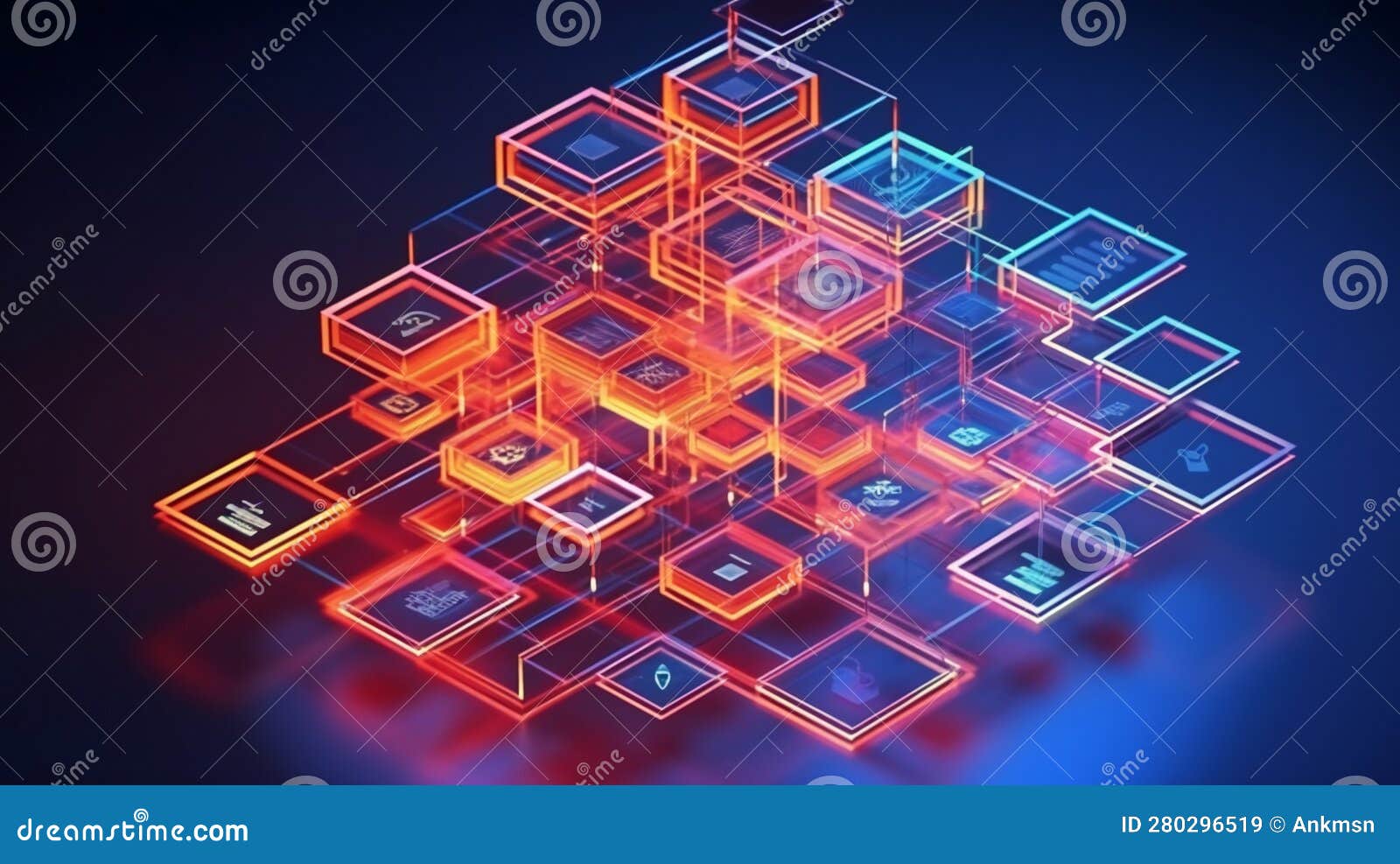 Network and Internet Communication Technology Concept, Data Center ...