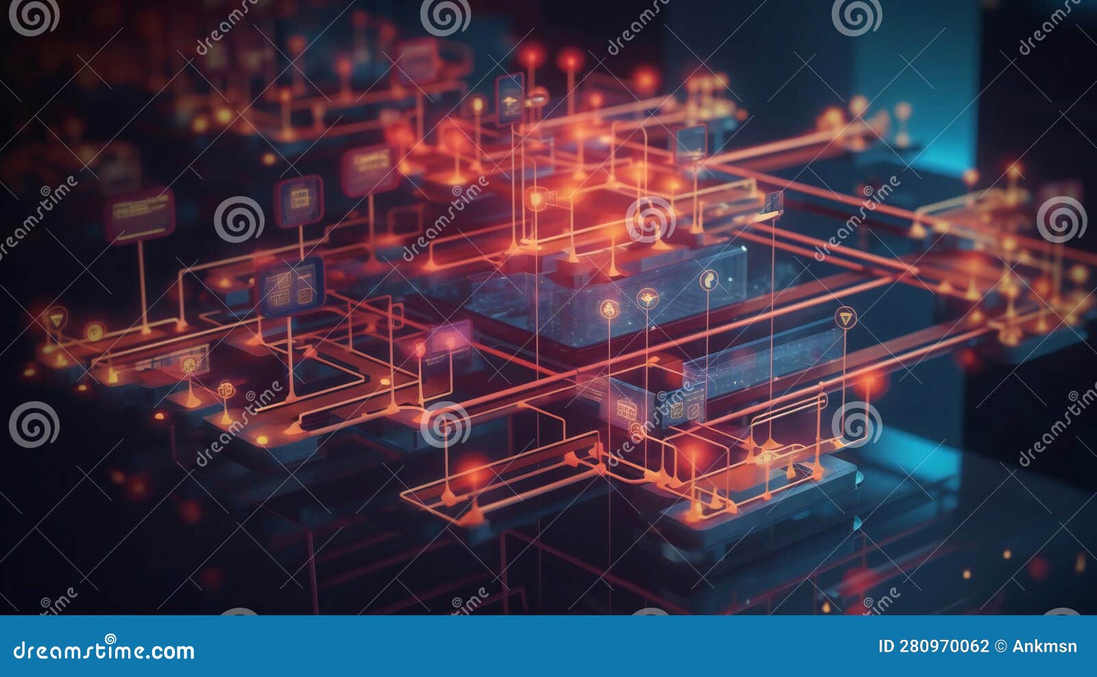 Network and Internet Communication Technology Concept, Data Center ...