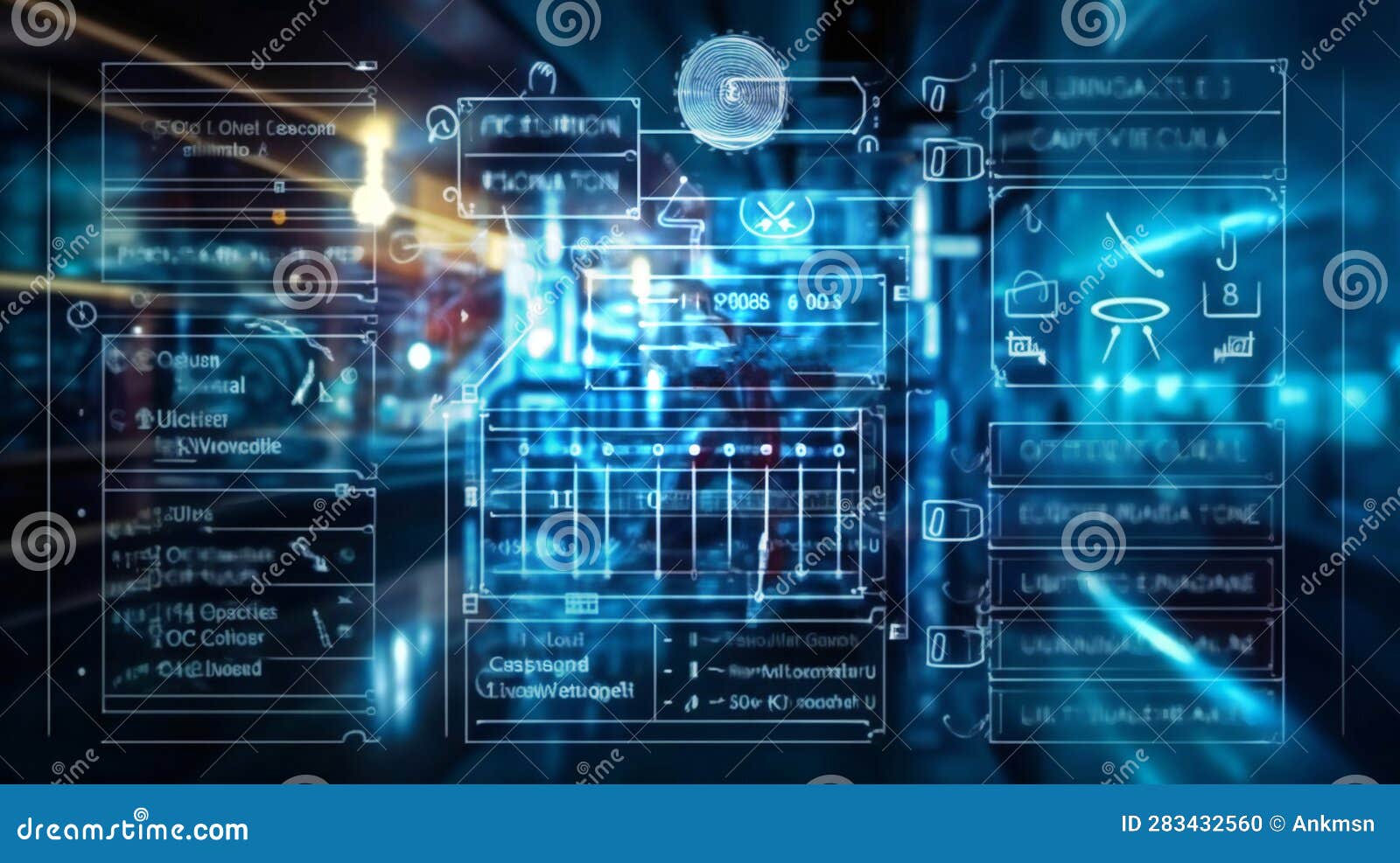 Network and Internet Communication Technology Concept, Data Center ...