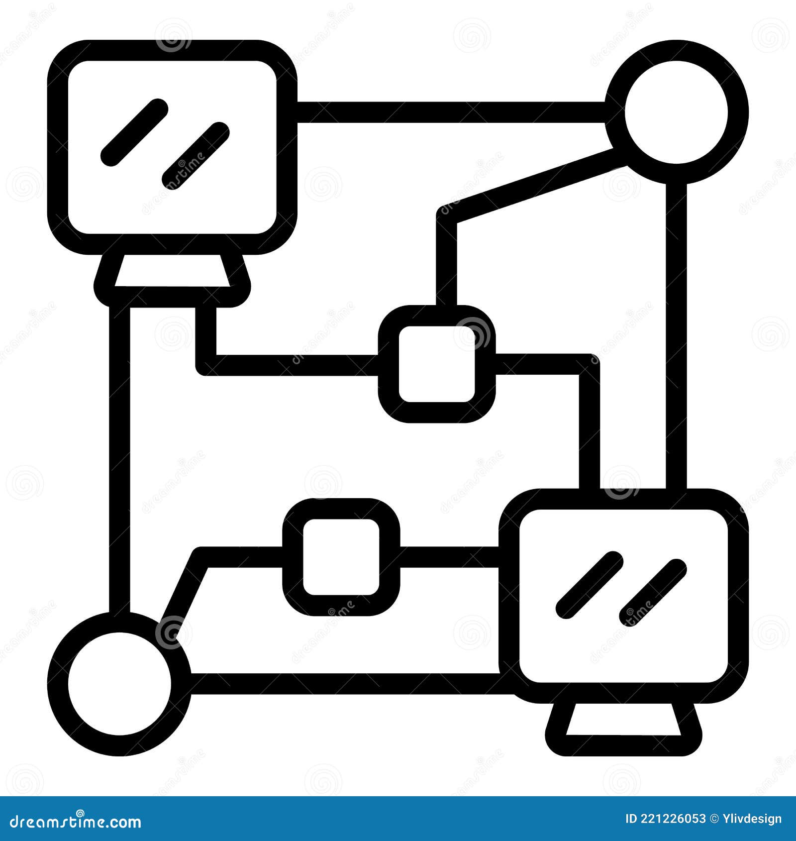 Network Internet Icon, Outline Style Stock Vector - Illustration of ...