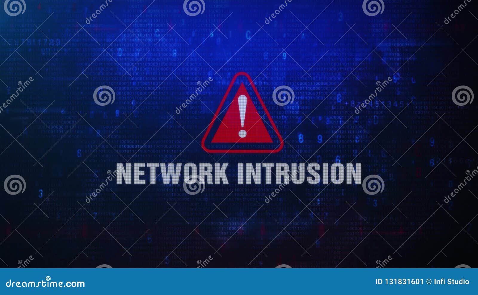 NETWORK INTRUSION Alert Warning Error Message Blinking on Screen ...