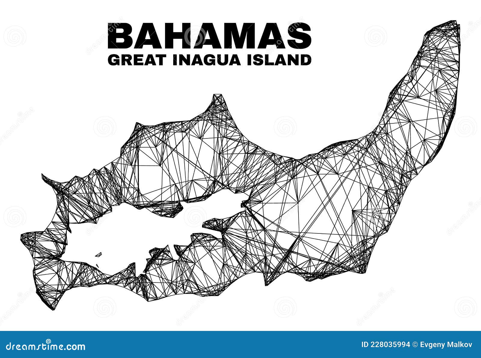 Network Irregular Mesh Great Inagua Island Map Stock Vector ...