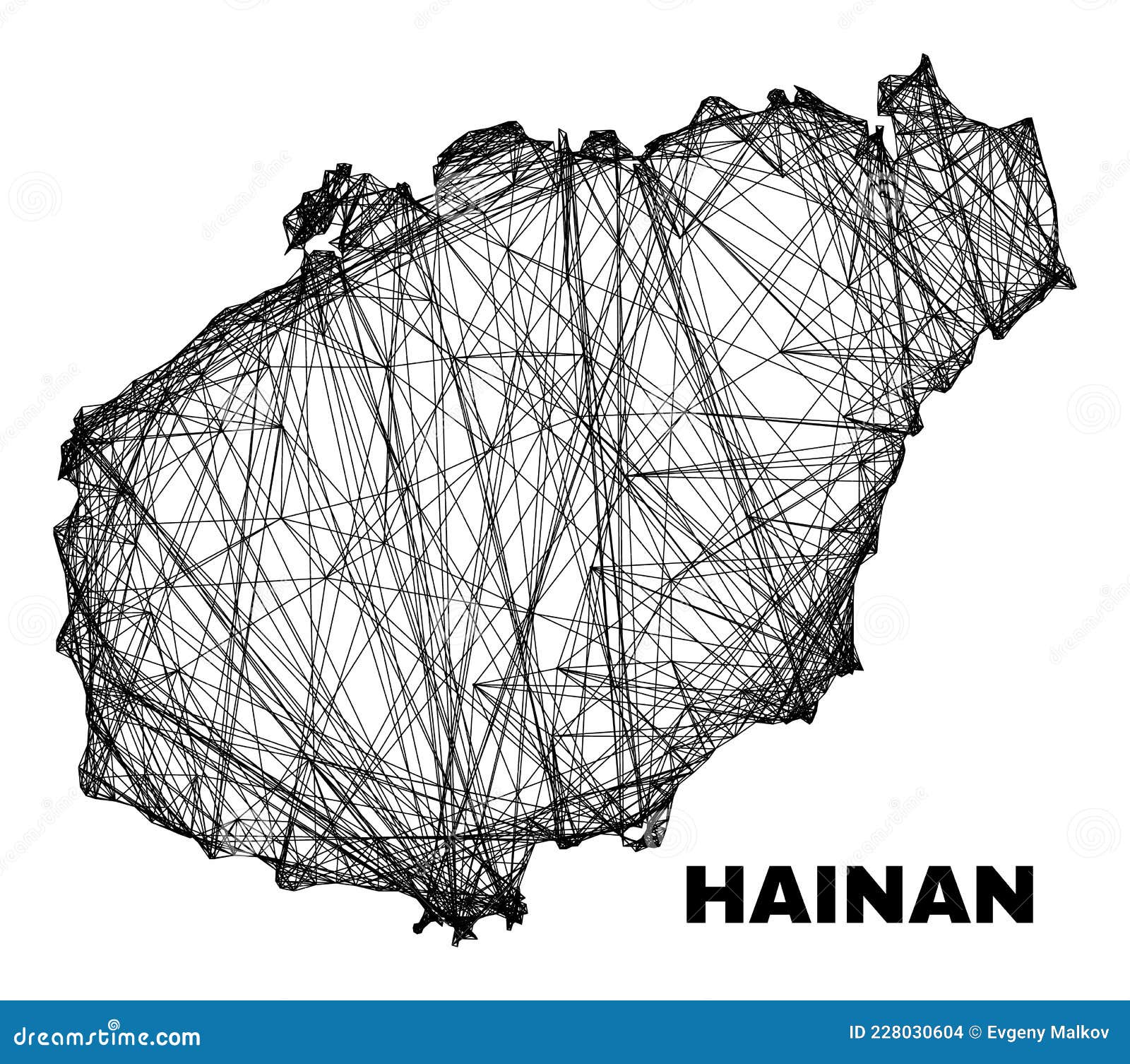 Network Irregular Mesh Hainan Map Stock Vector - Illustration of ...