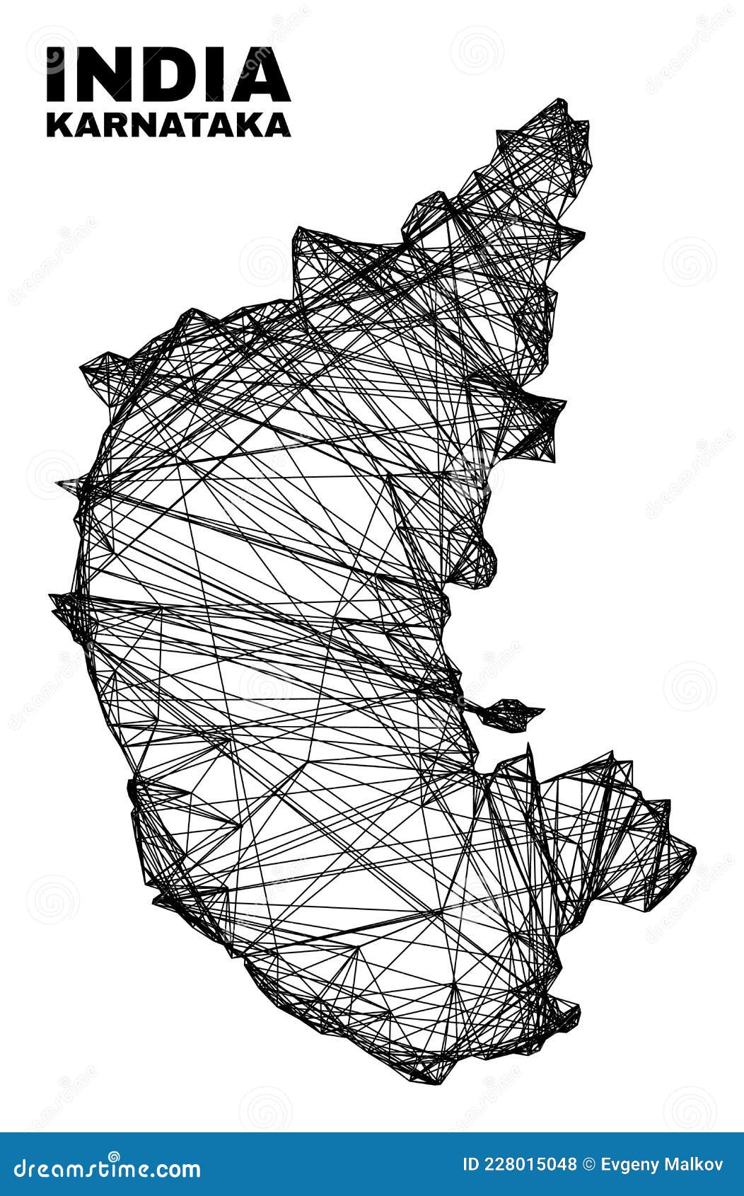 Network Irregular Mesh Karnataka State Map Stock Vector - Illustration ...