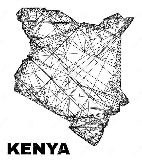 Network Irregular Mesh Kenya Map Stock Vector - Illustration of ...