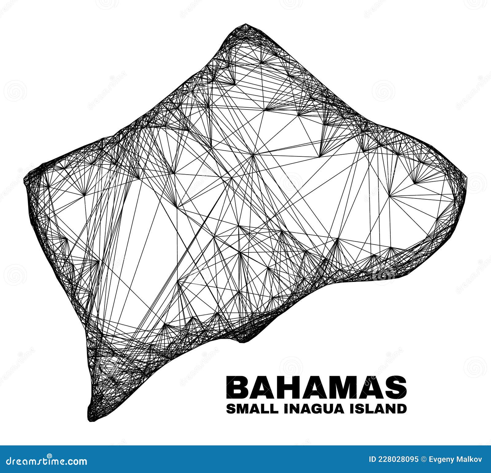 Network Irregular Mesh Small Inagua Island Map Stock Vector ...