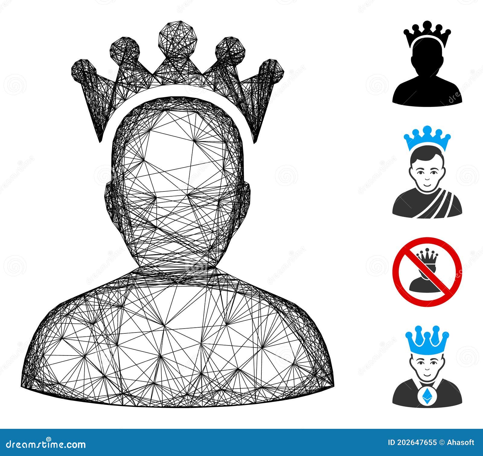 Network King Vector Mesh stock vector. Illustration of concept - 202647655