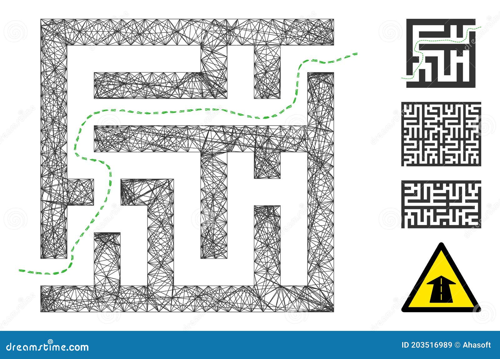 Network Labyrinth Route Vector Mesh Stock Illustration - Illustration ...