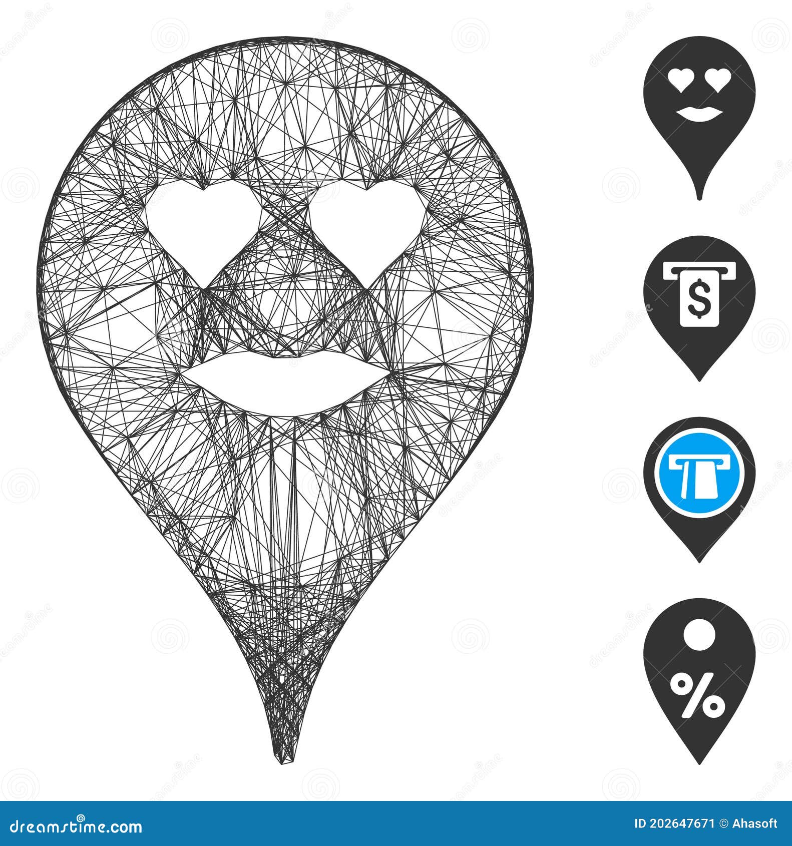 Network Lady Love Smiley Map Marker Vector Mesh Stock Vector ... Network Lady Love Smiley Map Marker Vector Mesh Stock Vector ...