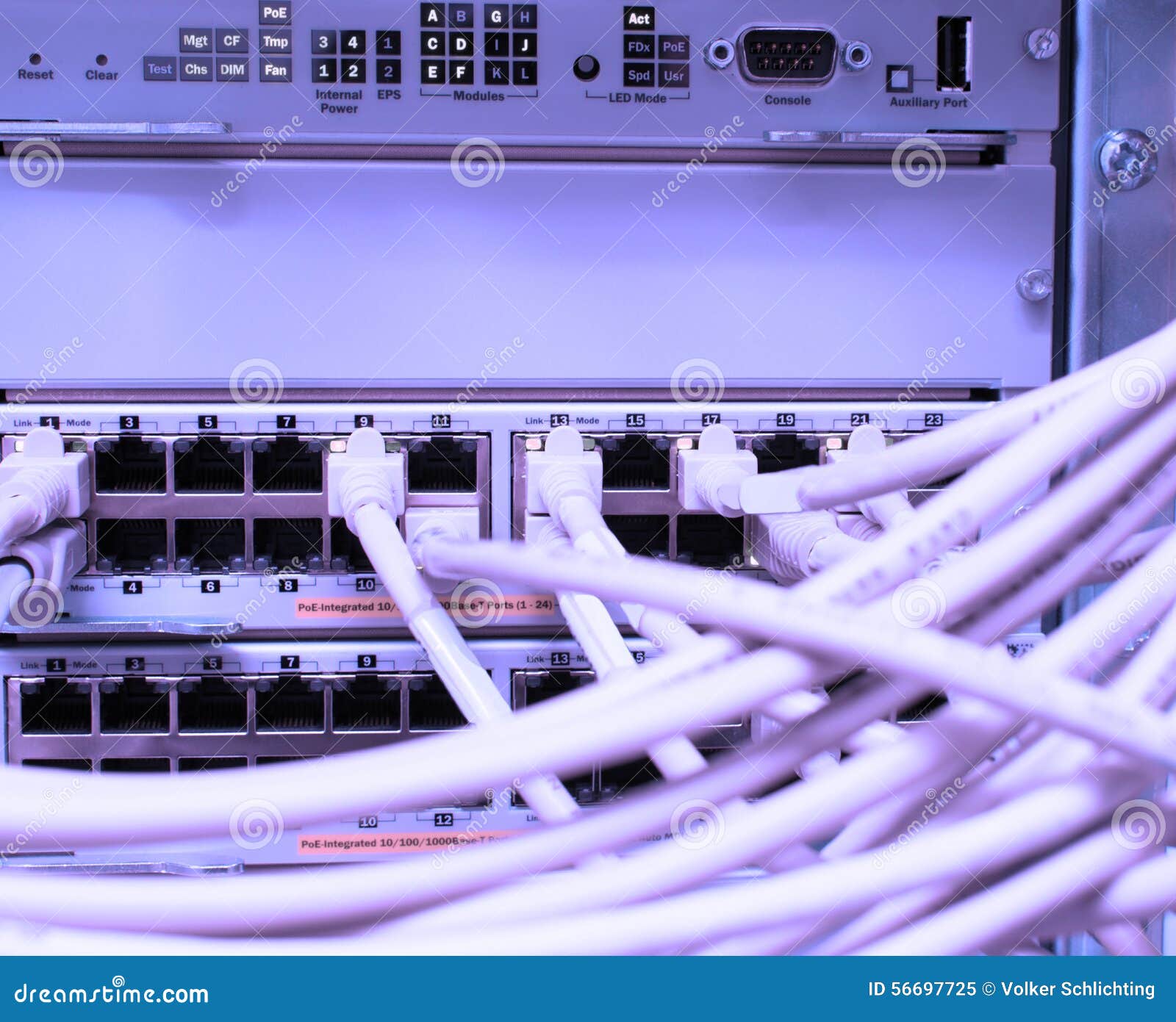 Network LAN patch panel stock image. Image of computer - 56697725
