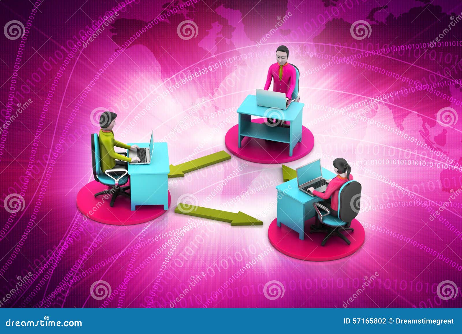 Network with laptop stock illustration. Illustration of group - 57165802