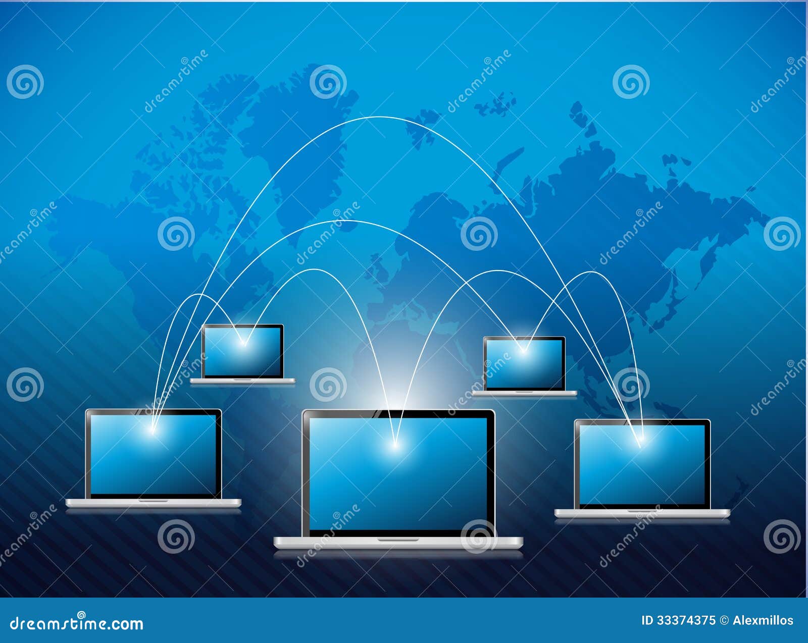 Network Laptop Connection Illustration Design Stock Illustration ...