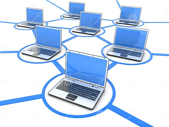 Network of laptops stock illustration. Illustration of wire - 51879308