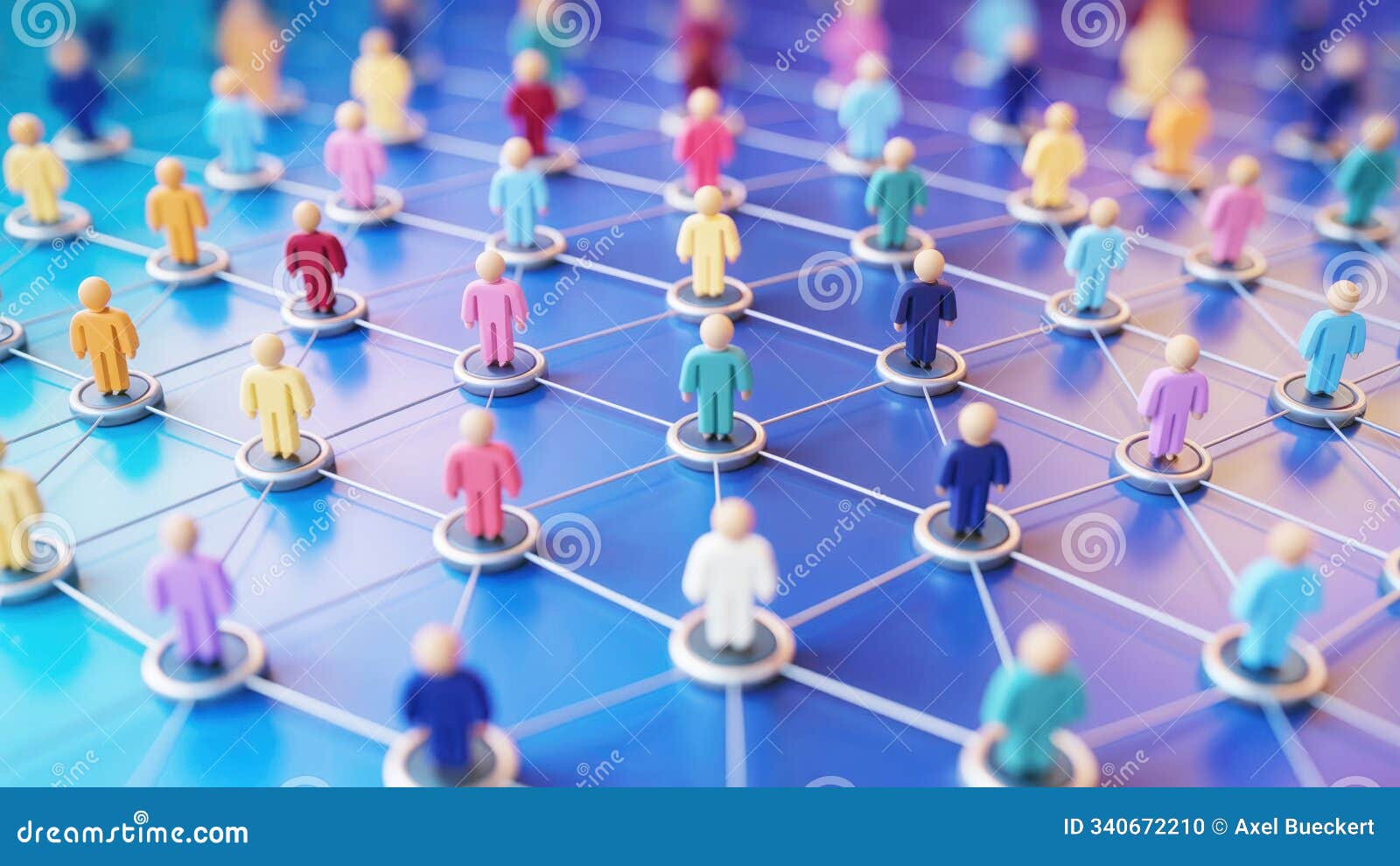 Network of Large and Diverse Group of Interconnected People Stock Photo ...