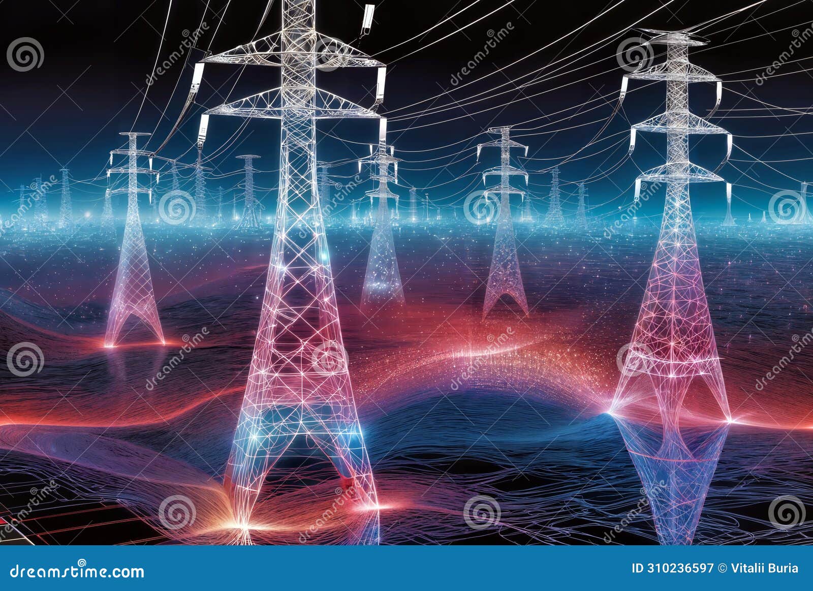 Electric Network: a Connected Landscape, Generative Ai Stock ...