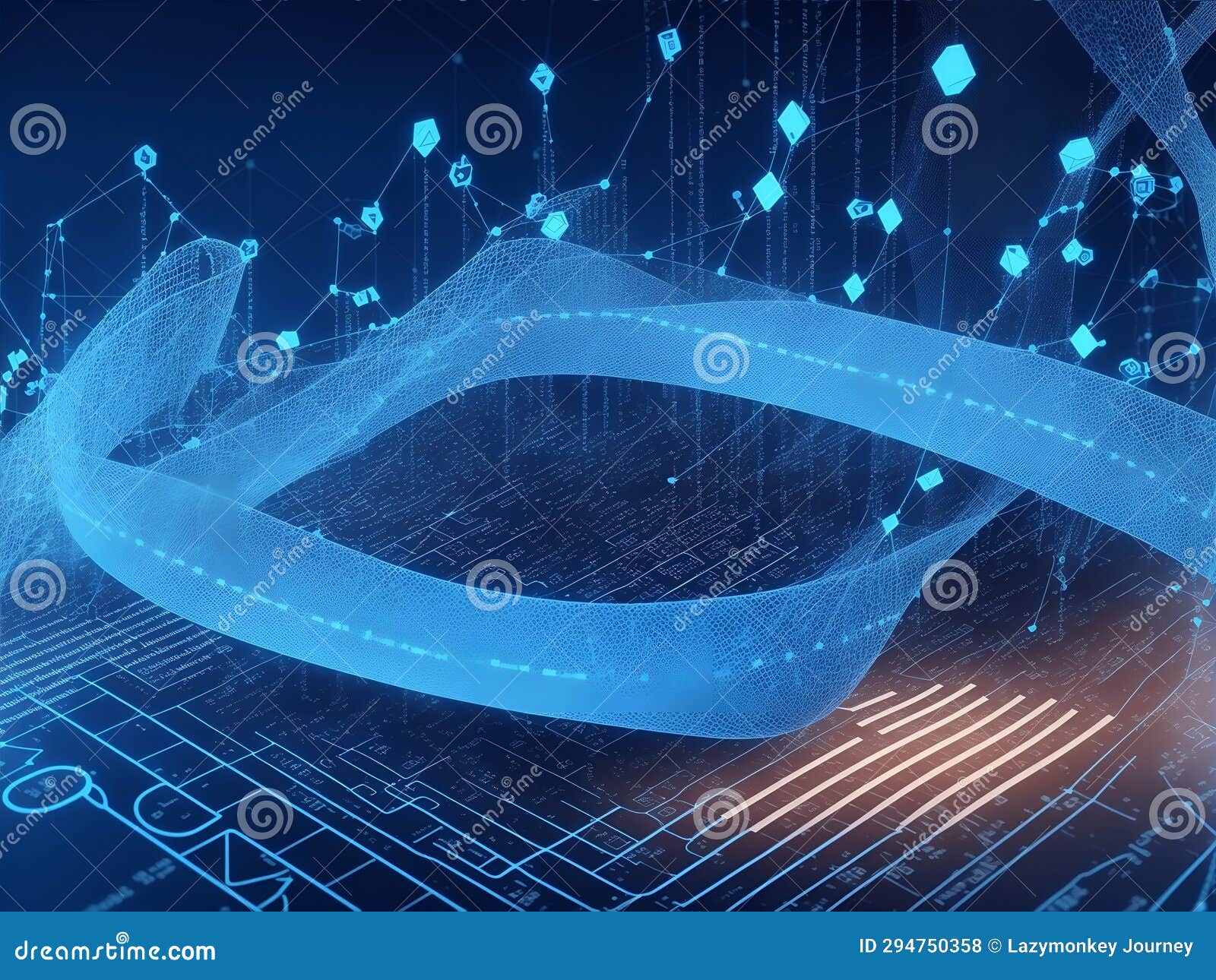 Network Line Connect Stream. Concept of AI Technology, Digital ...