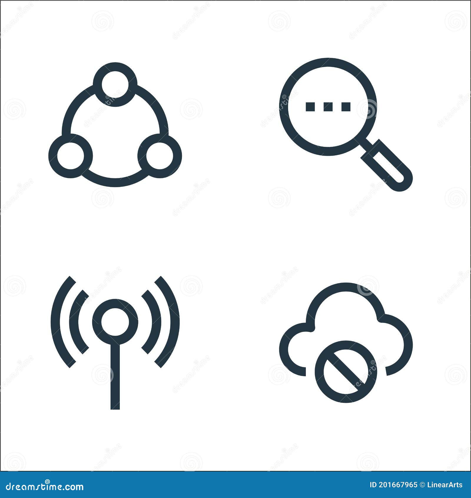 Network Line Icons. Linear Set Stock Vector - Illustration of computer ...