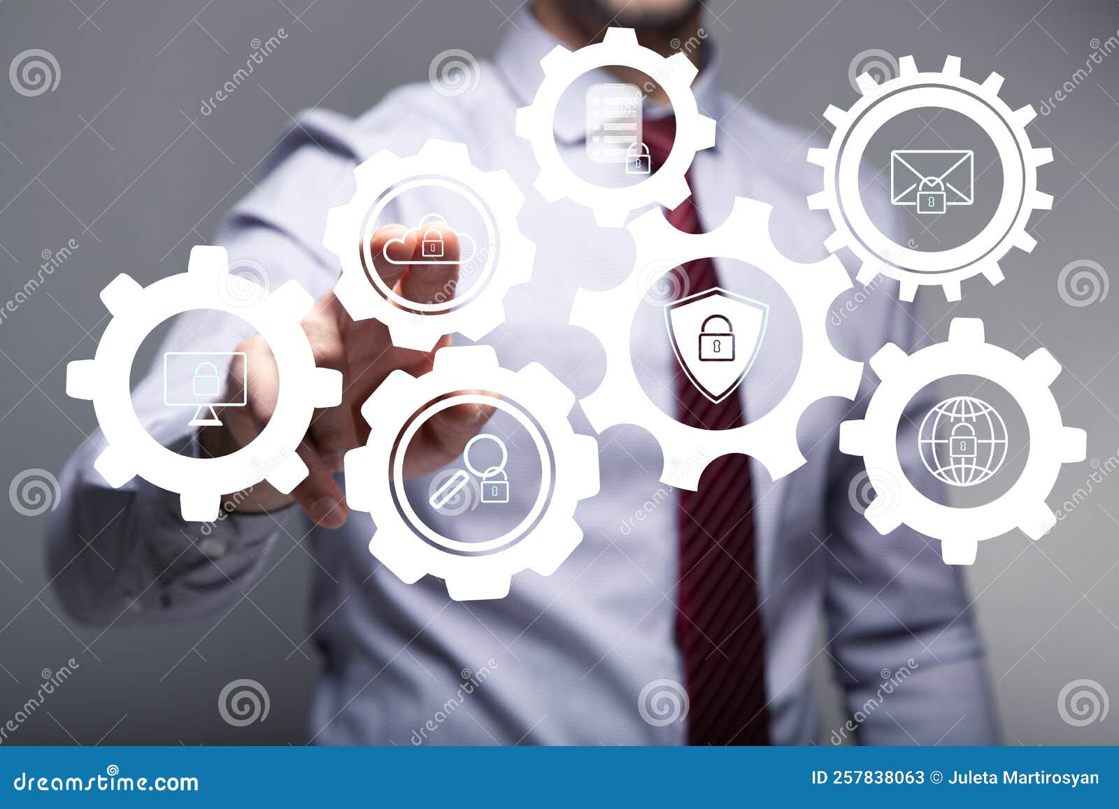 Network Lock. Data Protection Concept Stock Image - Image of button ...
