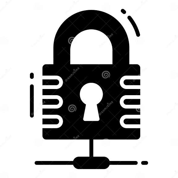 Network Lock, Protection and Security Vector Icons Set Cyber Computer ...