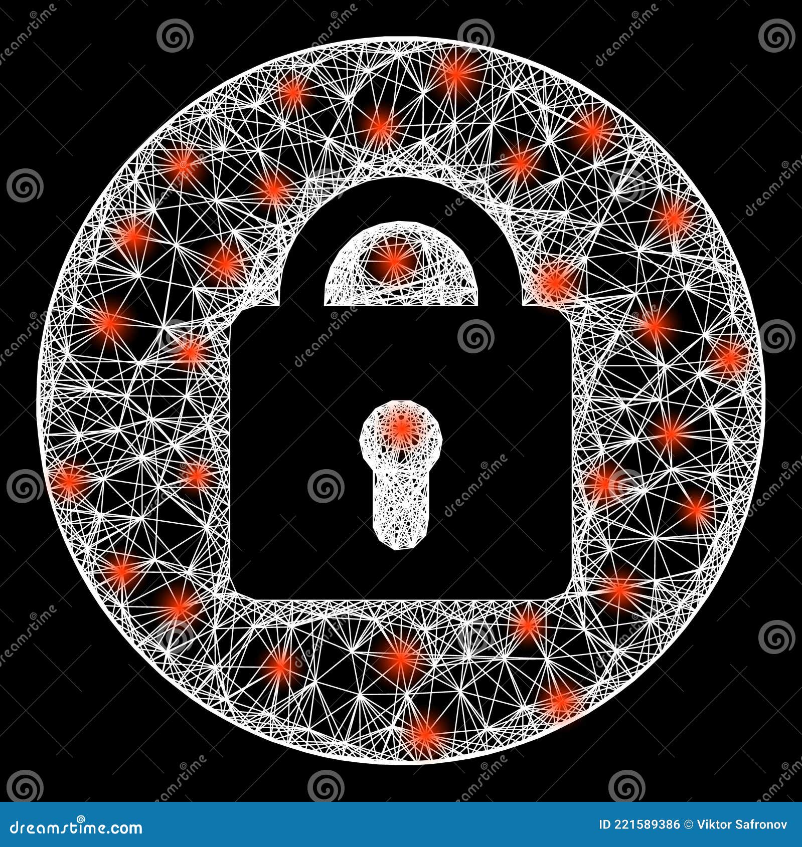 Network Locked Web Mesh with Bright Flash Nodes Stock Vector ...
