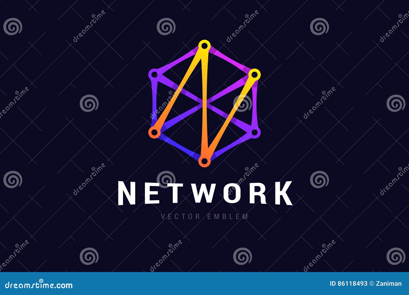 Network Logo with Connection Lines. Stock Vector - Illustration of ...