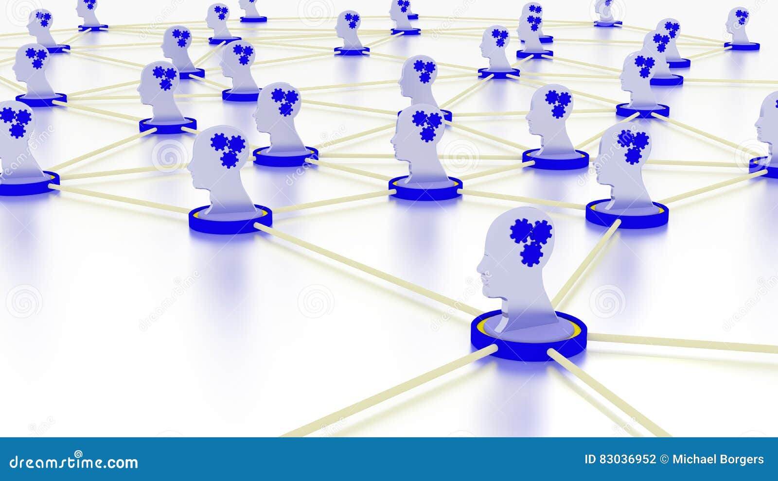 Network Machine Learning Concept with Head Symbols Stock Illustration ...
