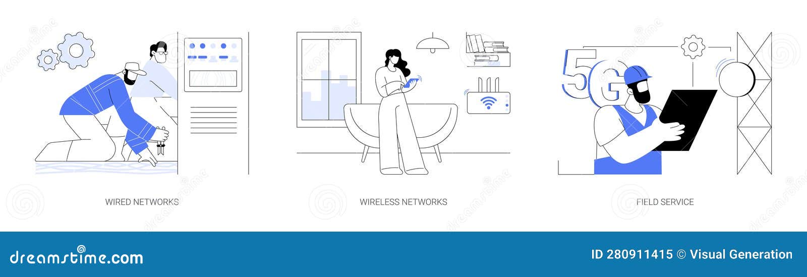 Network Maintenance Abstract Concept Vector Illustrations. Stock Vector ...