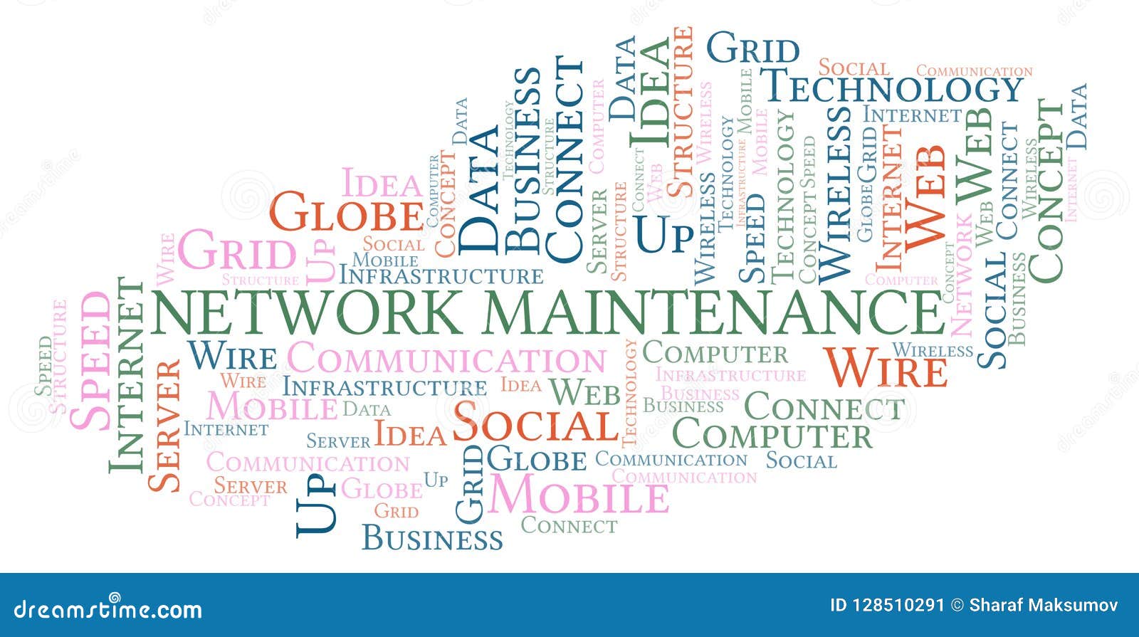 Network Maintenance Word Cloud. Stock Illustration - Illustration of ...