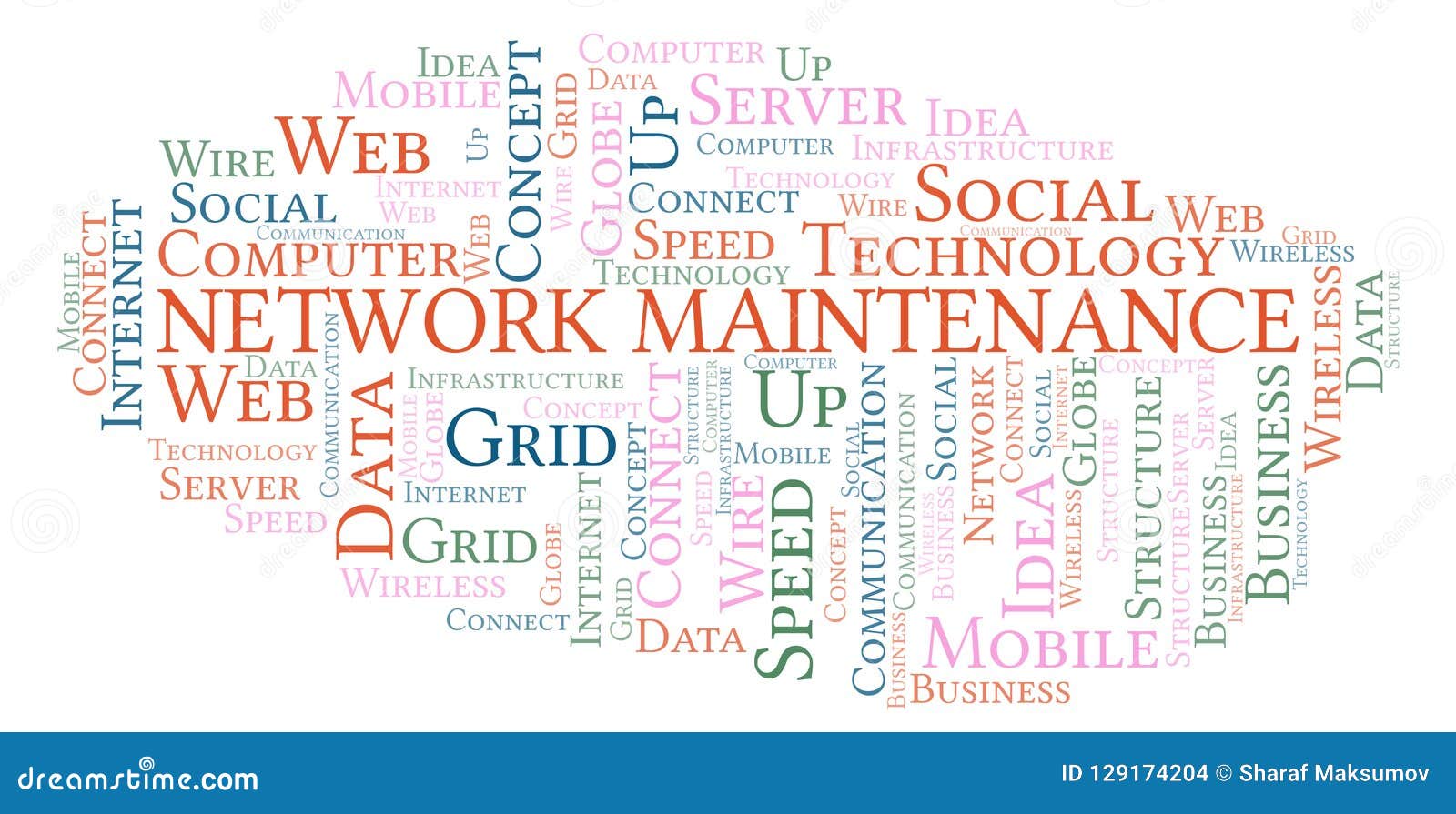 Network Maintenance Word Cloud. Stock Illustration - Illustration of ...