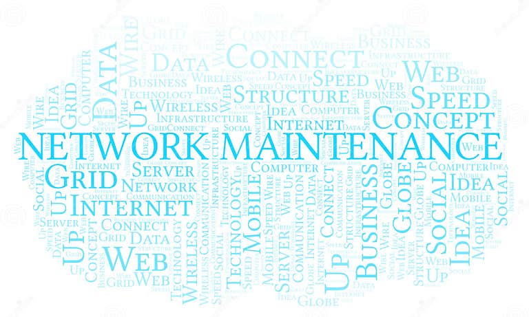 Network Maintenance Word Cloud. Stock Illustration - Illustration of ...