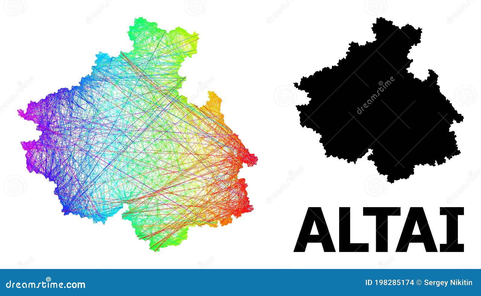 Altai Republic Map. Russia Oblast Map Illustration. Gorny Altai Map ...
