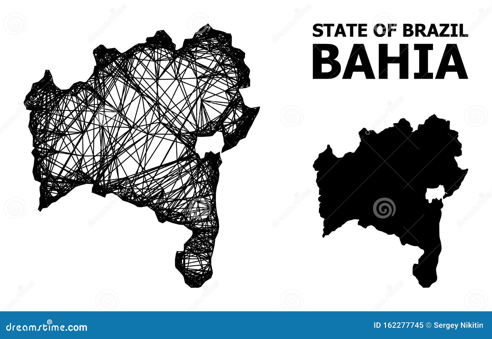 Network Map of Bahia State stock vector. Illustration of geometric ...