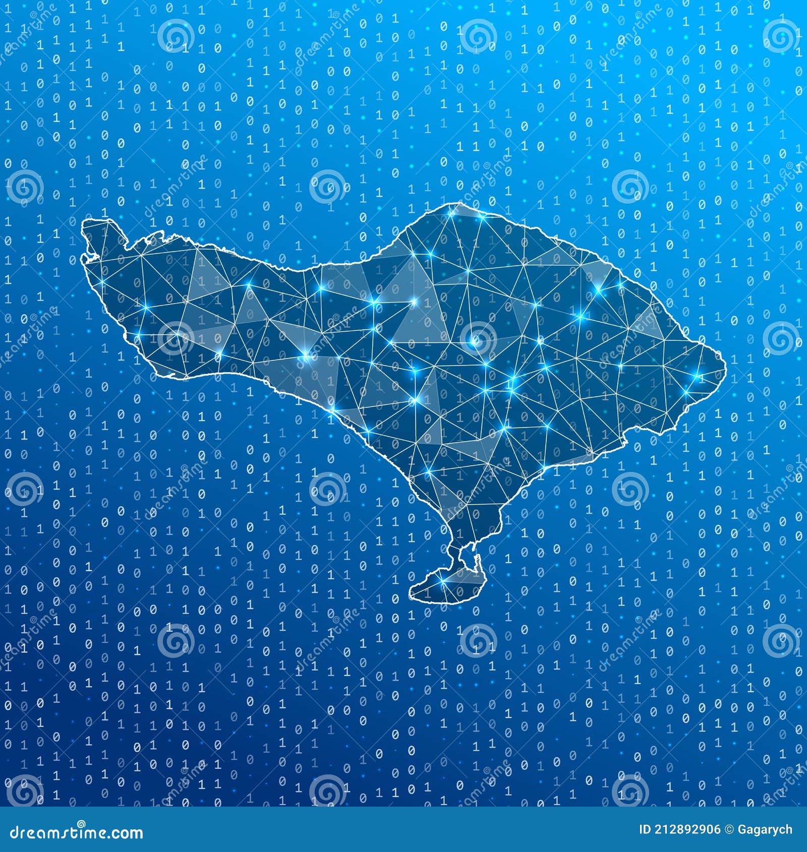 Network Map of Bali. Island Digital Connections. Stock Vector ...