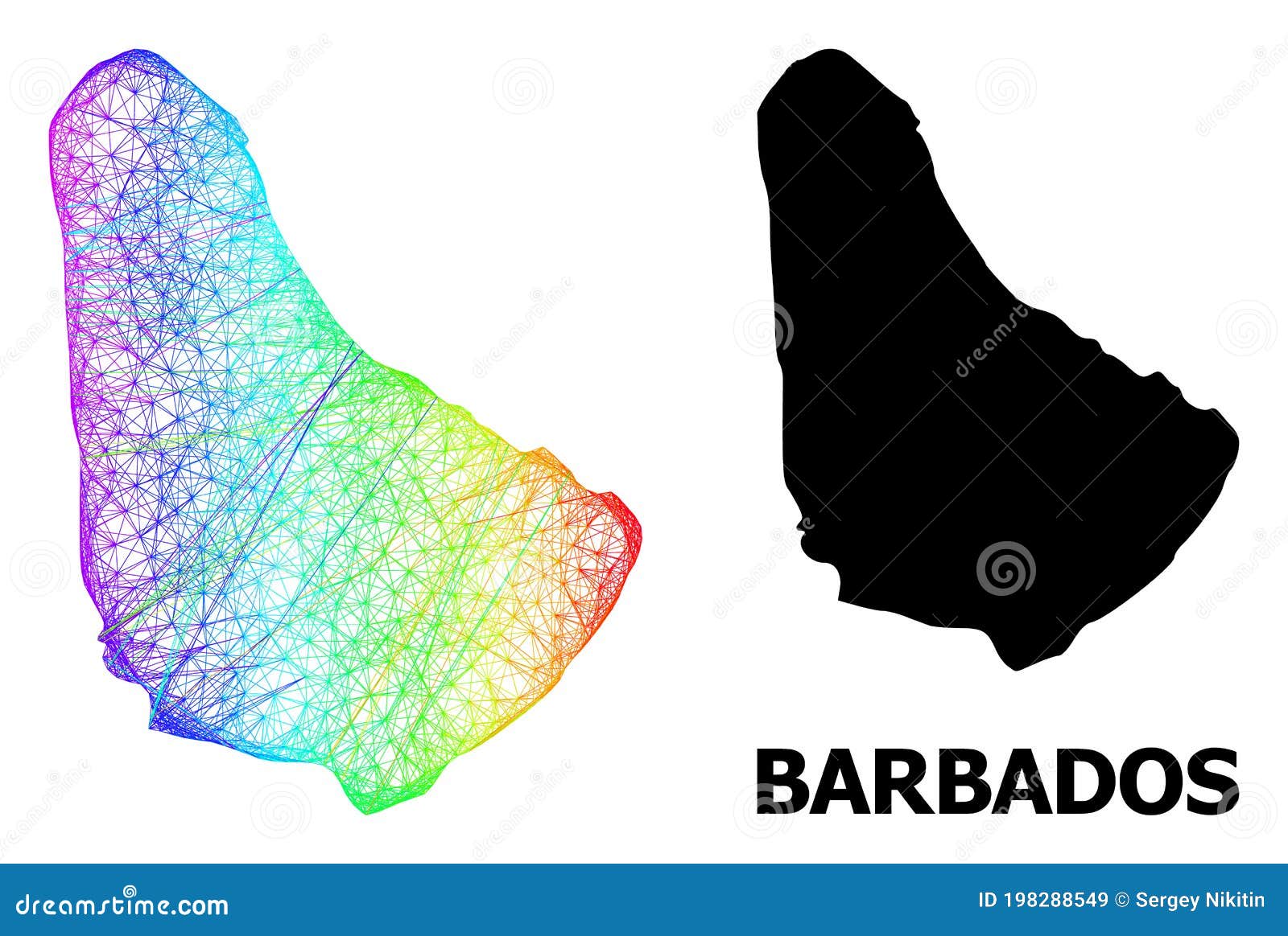 Network Map of Barbados with Spectrum Gradient Stock Vector ...