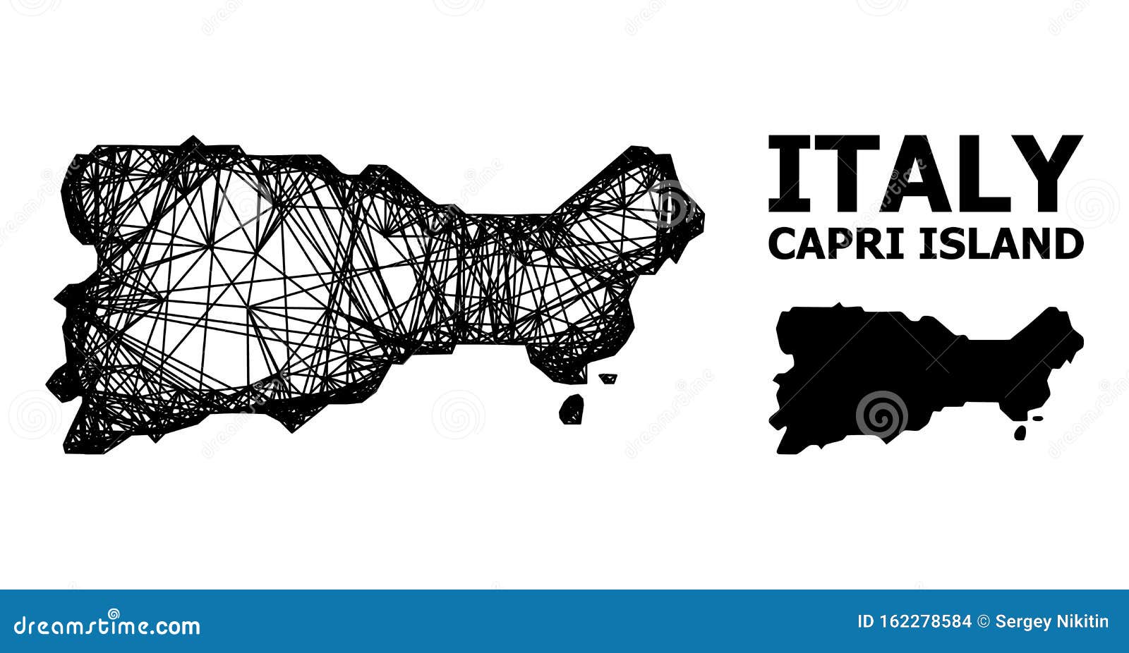 Network Map of Capri Island Stock Vector - Illustration of frame ...
