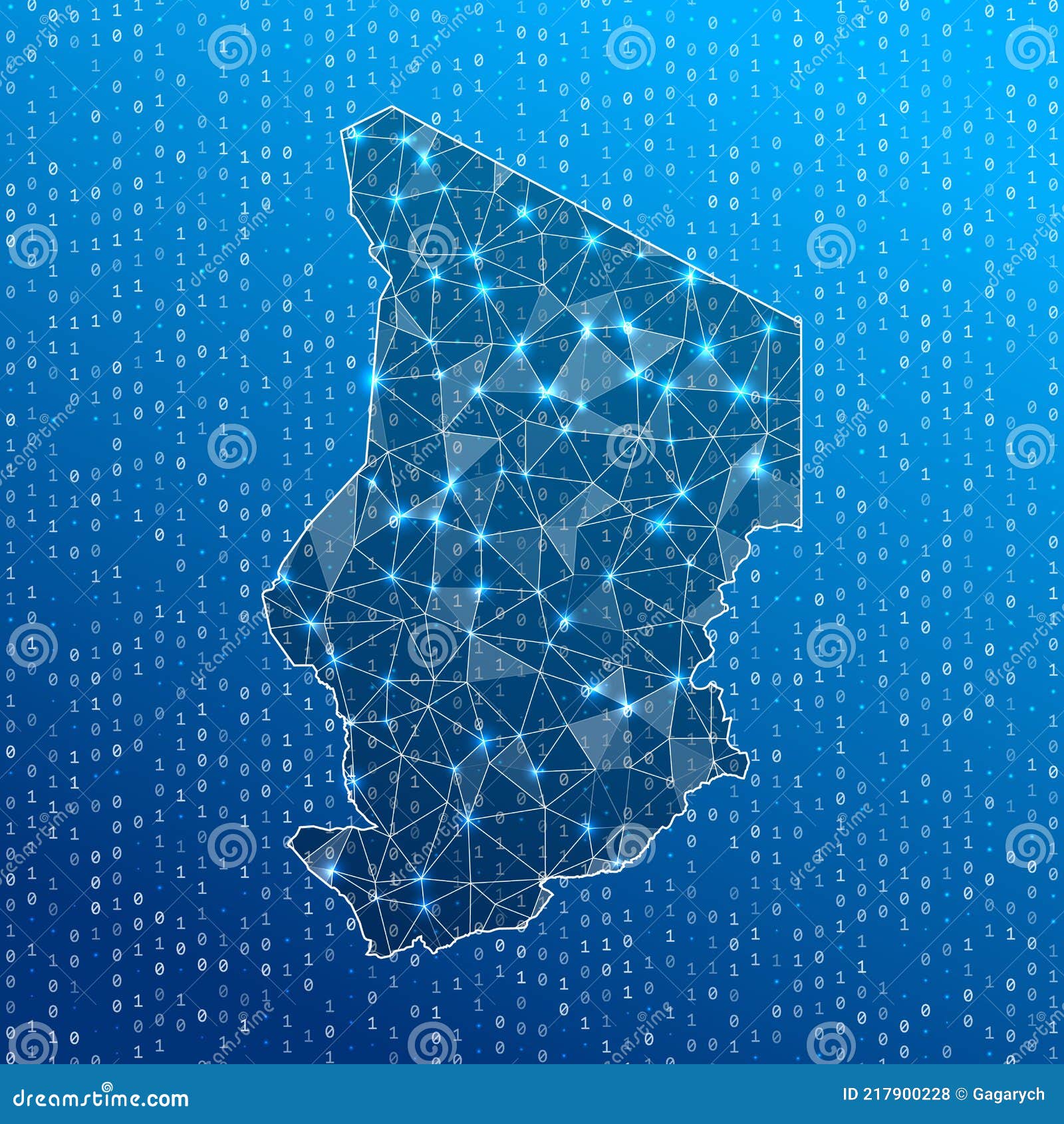 Network Map of Chad. Country Digital Connections. Stock Vector ...