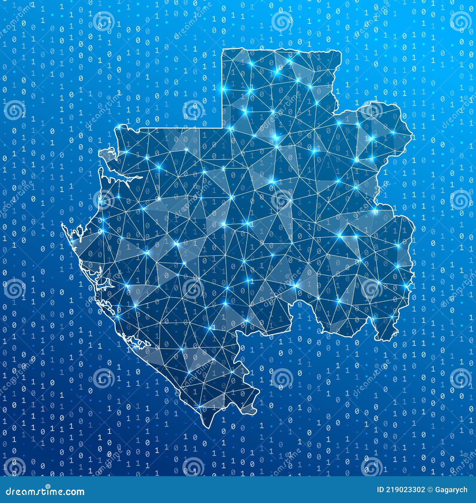 Network map of Gabon. stock vector. Illustration of africa - 219023302