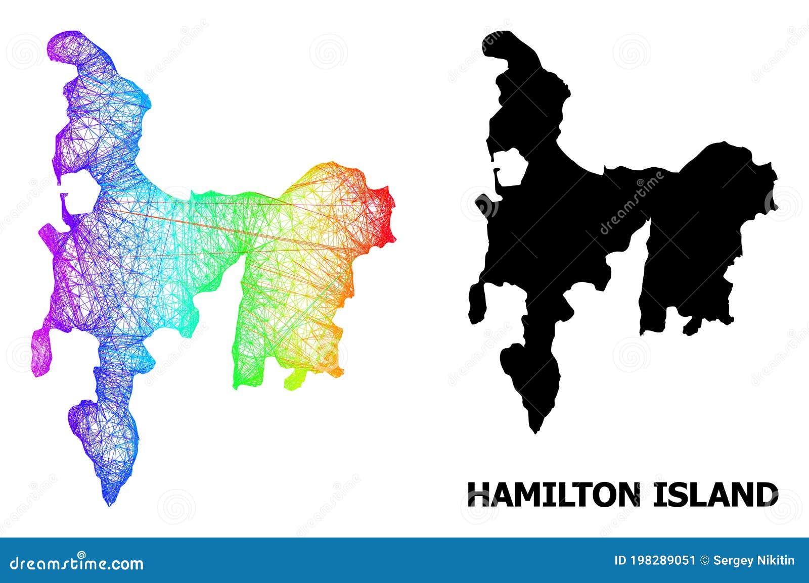 Map Of Hamilton Island - Virus Mosaic With Hole Cartoon Vector ...