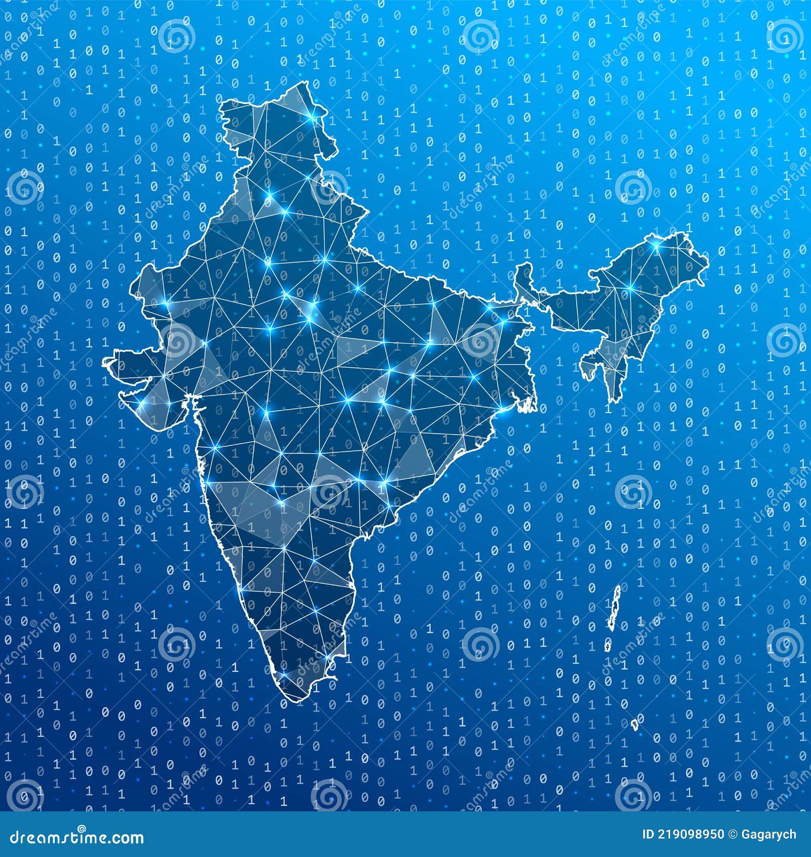 Network map of India. stock vector. Illustration of destination - 219098950