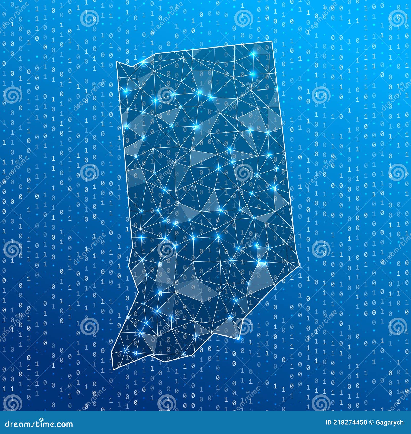 Network map of Indiana. stock vector. Illustration of discover - 218274450