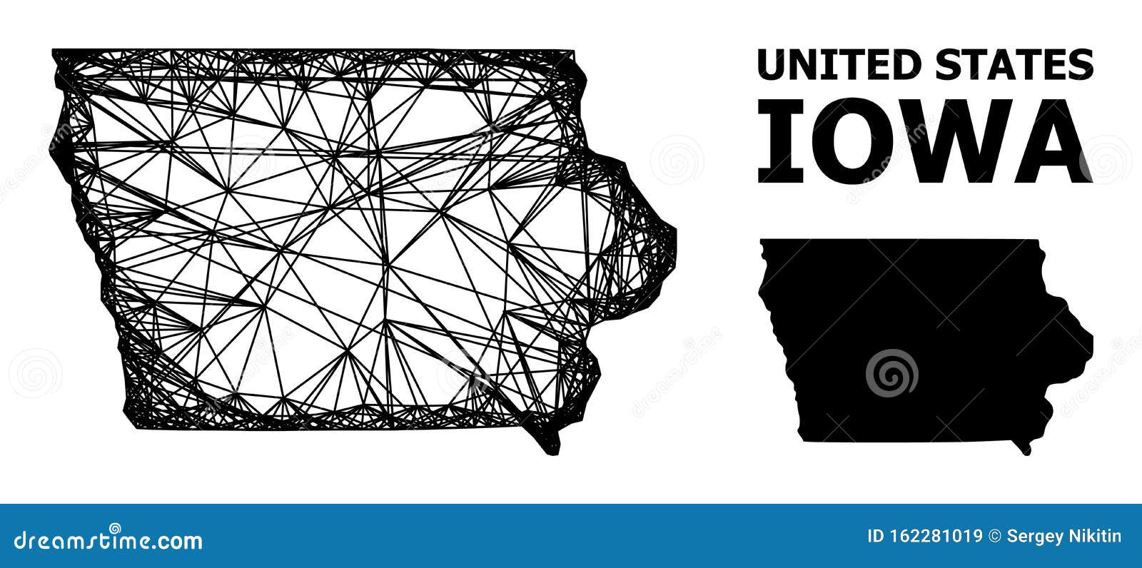 Iowa Network Map. Cartoon Vector | CartoonDealer.com #92605323