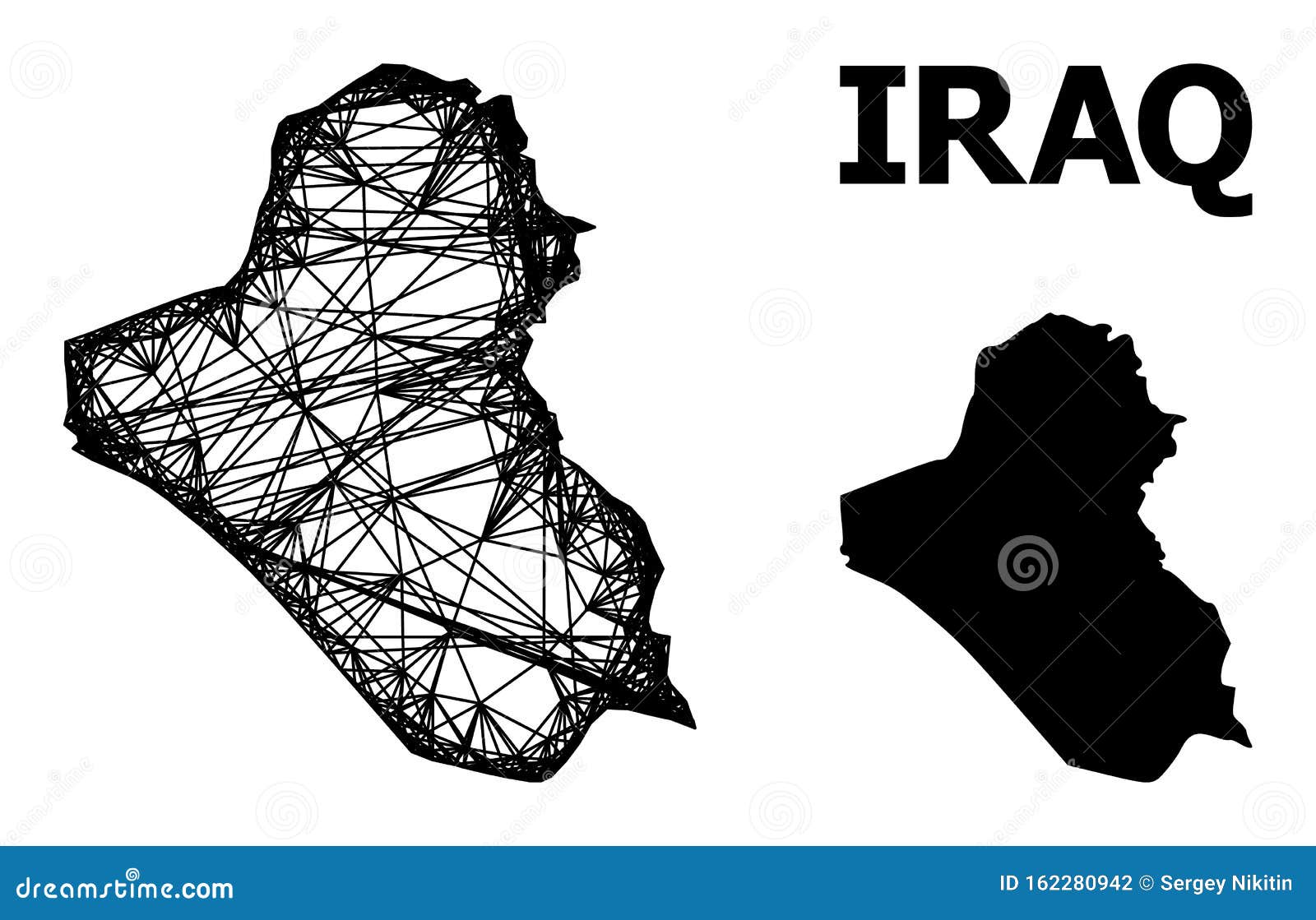Network Map of Iraq stock illustration. Illustration of national ...