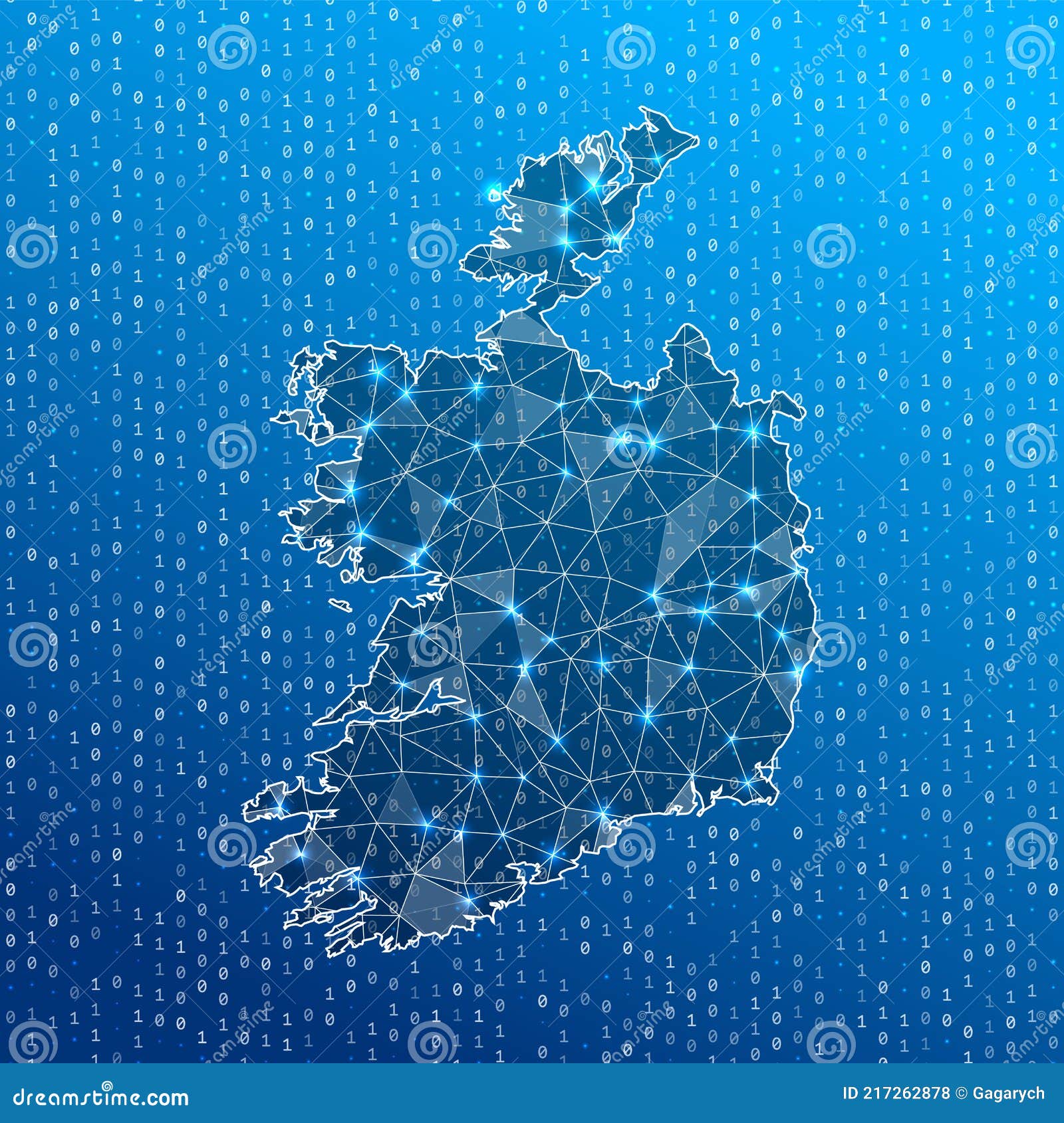 Network map of Ireland. stock vector. Illustration of geography - 217262878